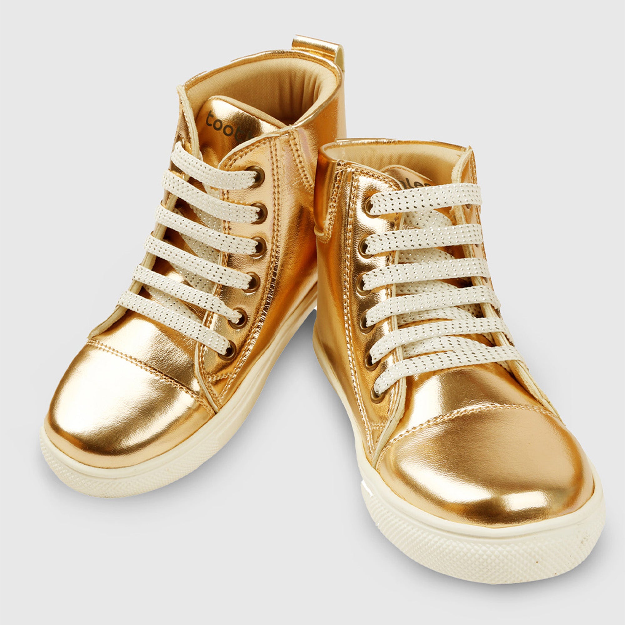 Girls Metallic Gold High Top Boots – Purple United Kids